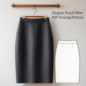 Elegant Pencil Skirt Pattern, Midi Wool Skirt, Winter Pencil Skirt, PDF ...