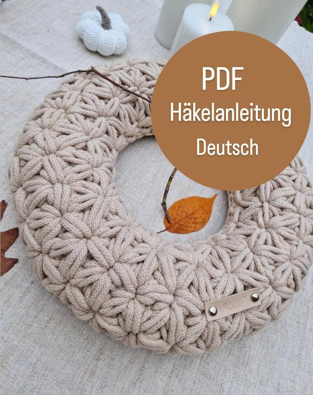 PDF GERMAN Crochet Pattern for a Wreath in the Jasmine Pattern - Etsy
