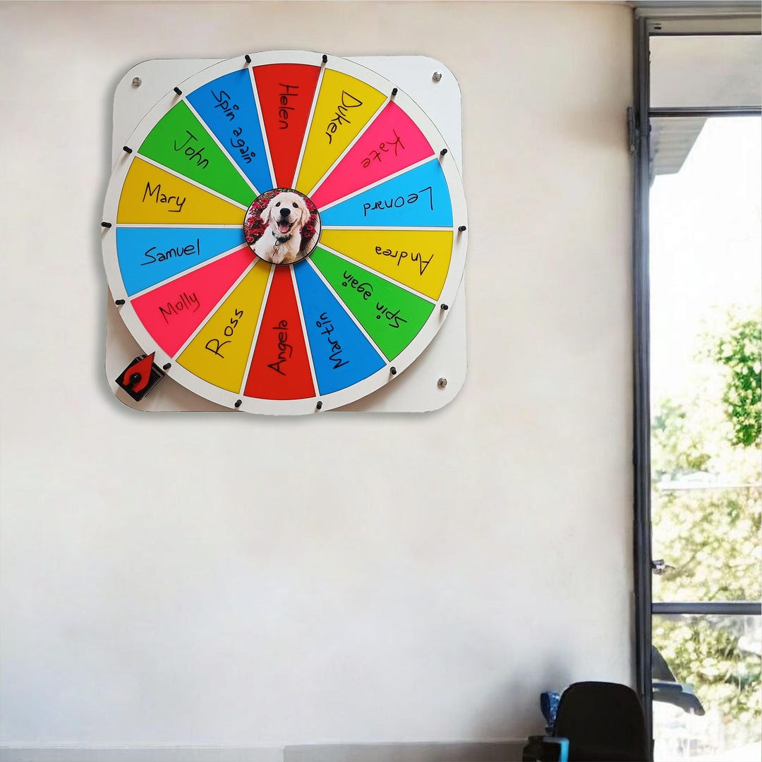 30 ınch Wall Mounted Large Prize Whell Game – Wooden Large Spin the ...