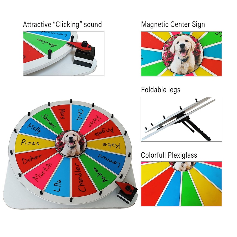 Prize Wheel - Dry Erase Spin the Wheel - Table Top Spin the Wheel ...