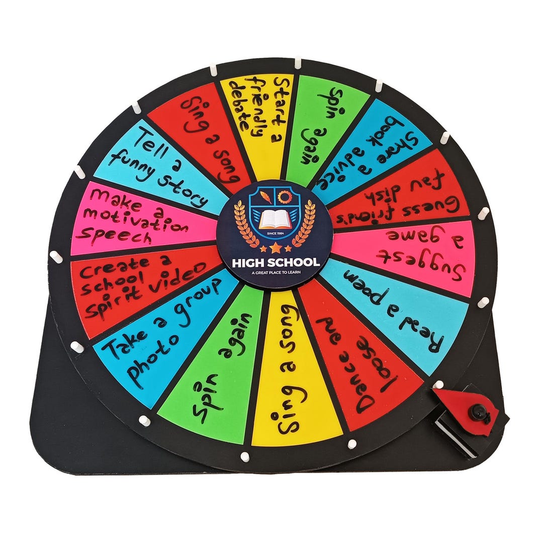 School Games - Wooden Prize Wheel - Educational Games - Montessori Toys ...