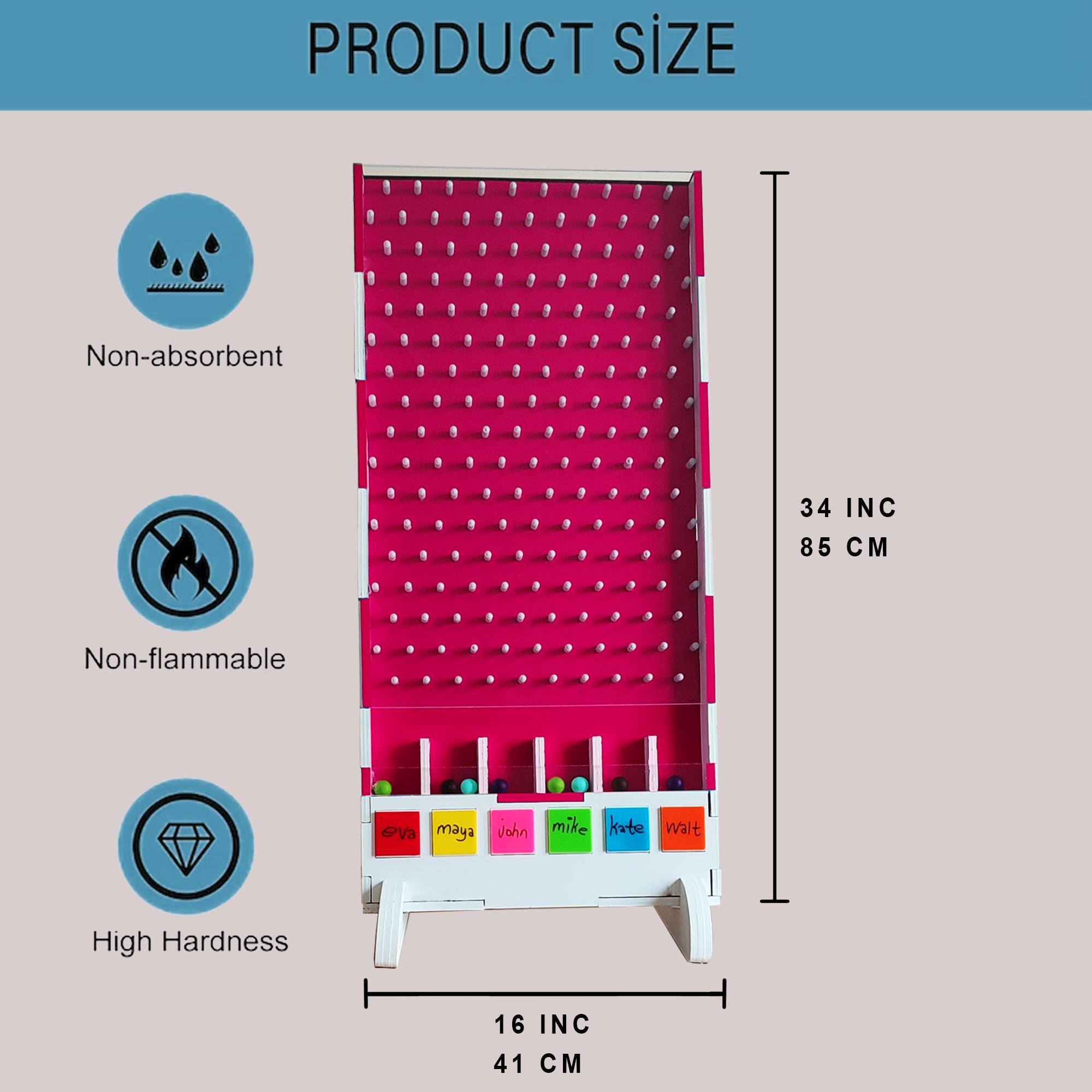 Plinko Carnival Game - Wooden Large Plinko Board Game – Marble Race ...