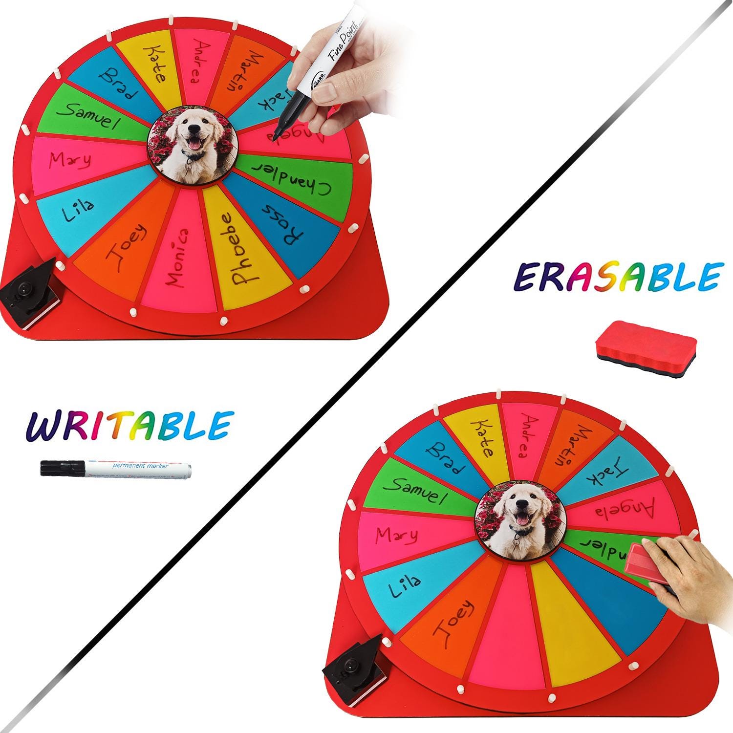 Wooden Prize Wheel - Table Spin Spin the Wheel - Large Spinning Wheel ...
