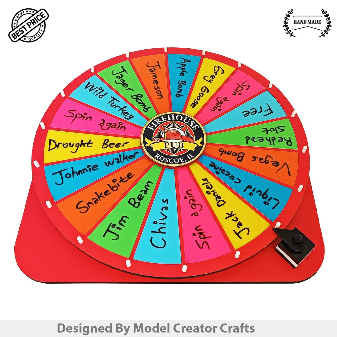 Large Wooden Spinning Prize Wheel – Spin the Wheel Spin to Win Game ...