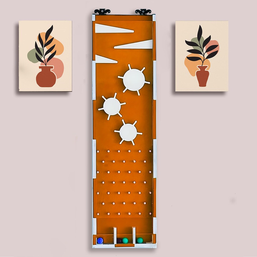Orange Wall Mounted Plinko Game – Bar Games - Wall Games - Wooden ...