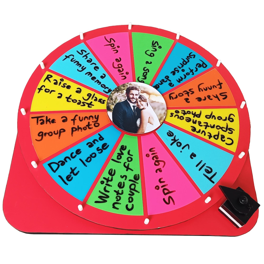 Wedding & Party Spin the Wheel Game, Guests Wedding Game, Prize Wheel ...