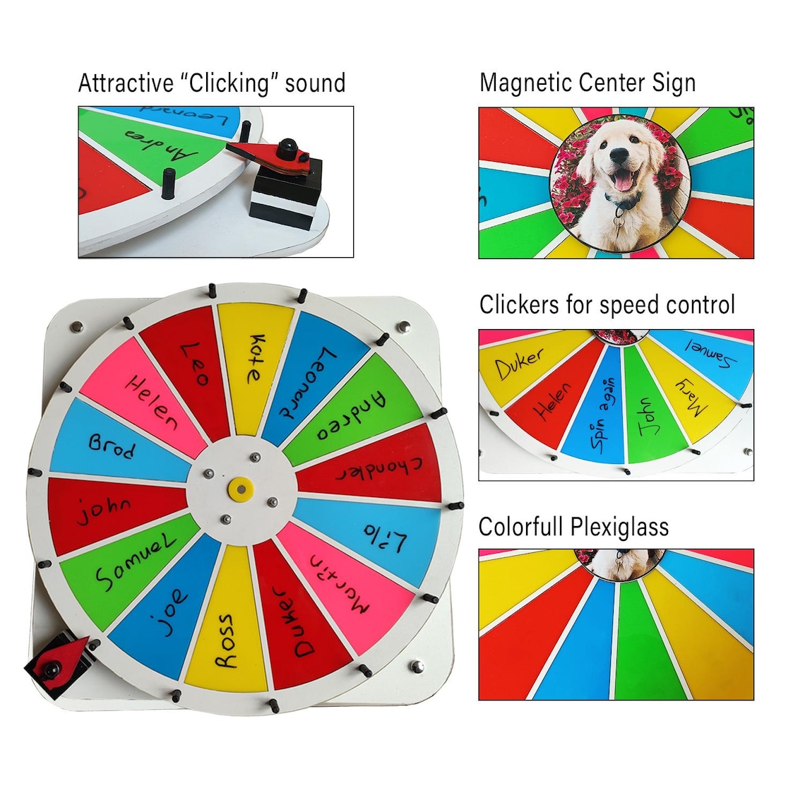 Wall Games - Wall Mounted Prize Whell Game – Wooden Large Spin the ...