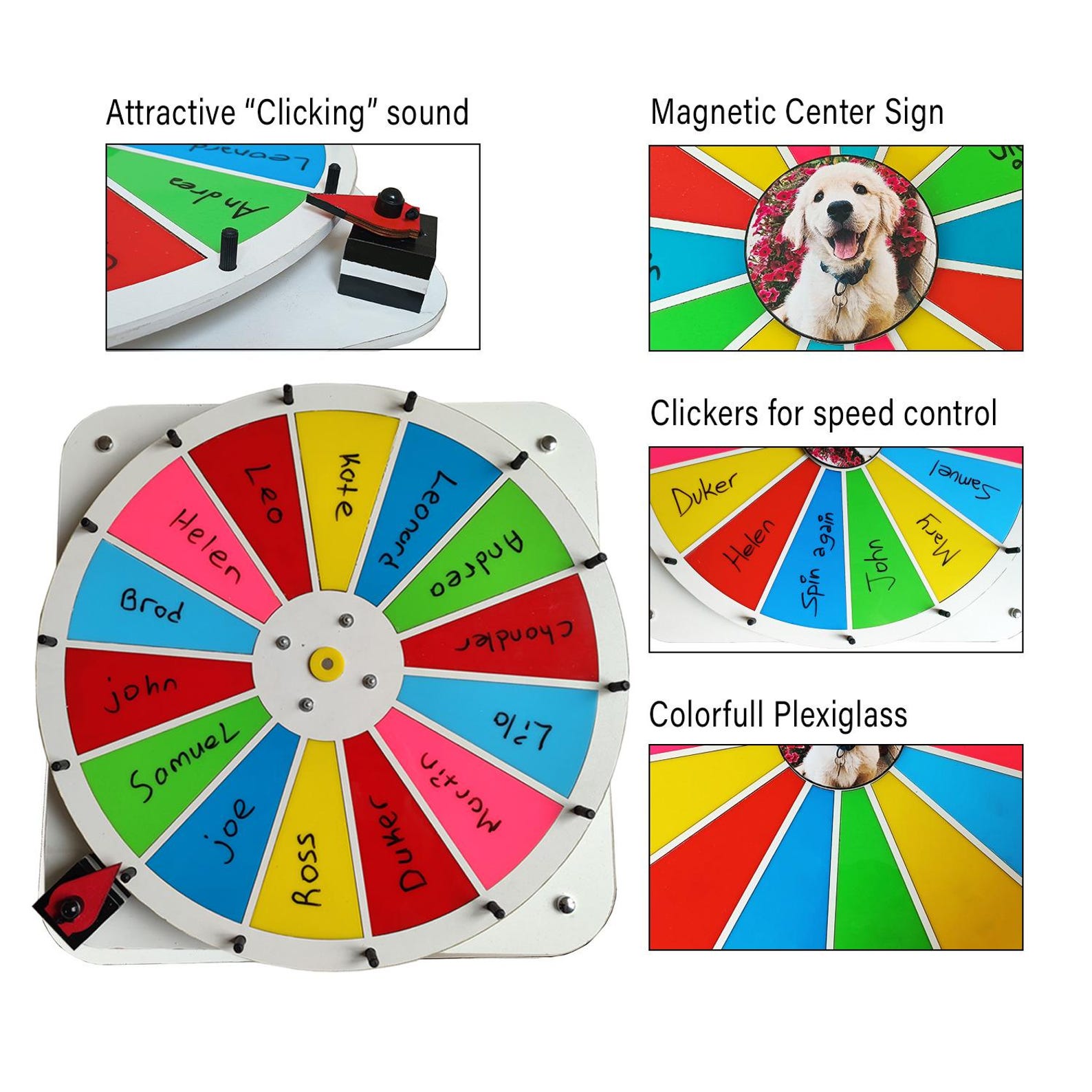 Wall Games - Wall Mounted Prize Whell Game – Wooden Large Spin the ...