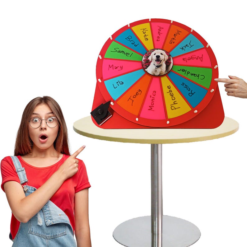 Wooden Prize Wheel - Table Spin Spin the Wheel - Large Spinning Wheel ...