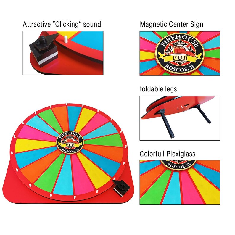 Red Large Prize Wheel Game - Table Top Spin the Wheel Game – Glücksrad ...