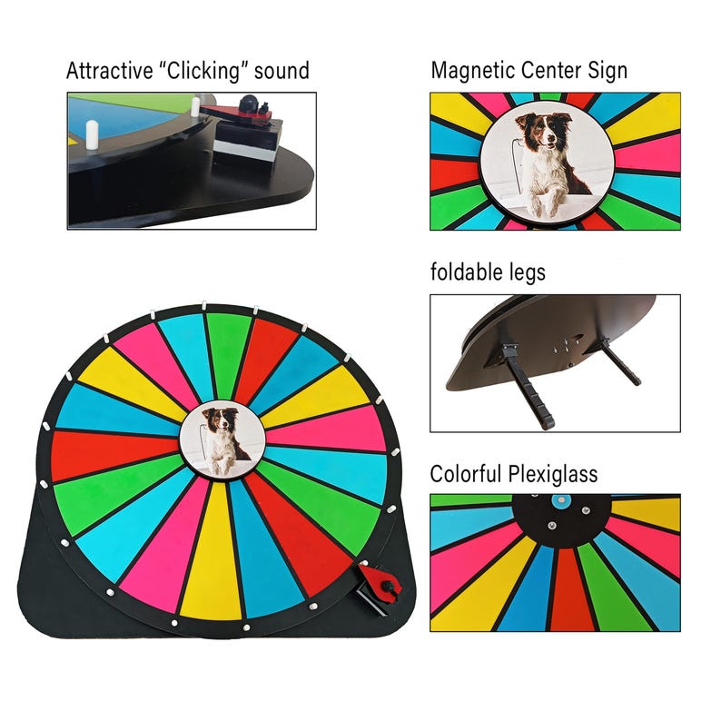 Large Spinning Prize Wheel - Wood Spin the Wheel – Glücksrad - Tabletop ...