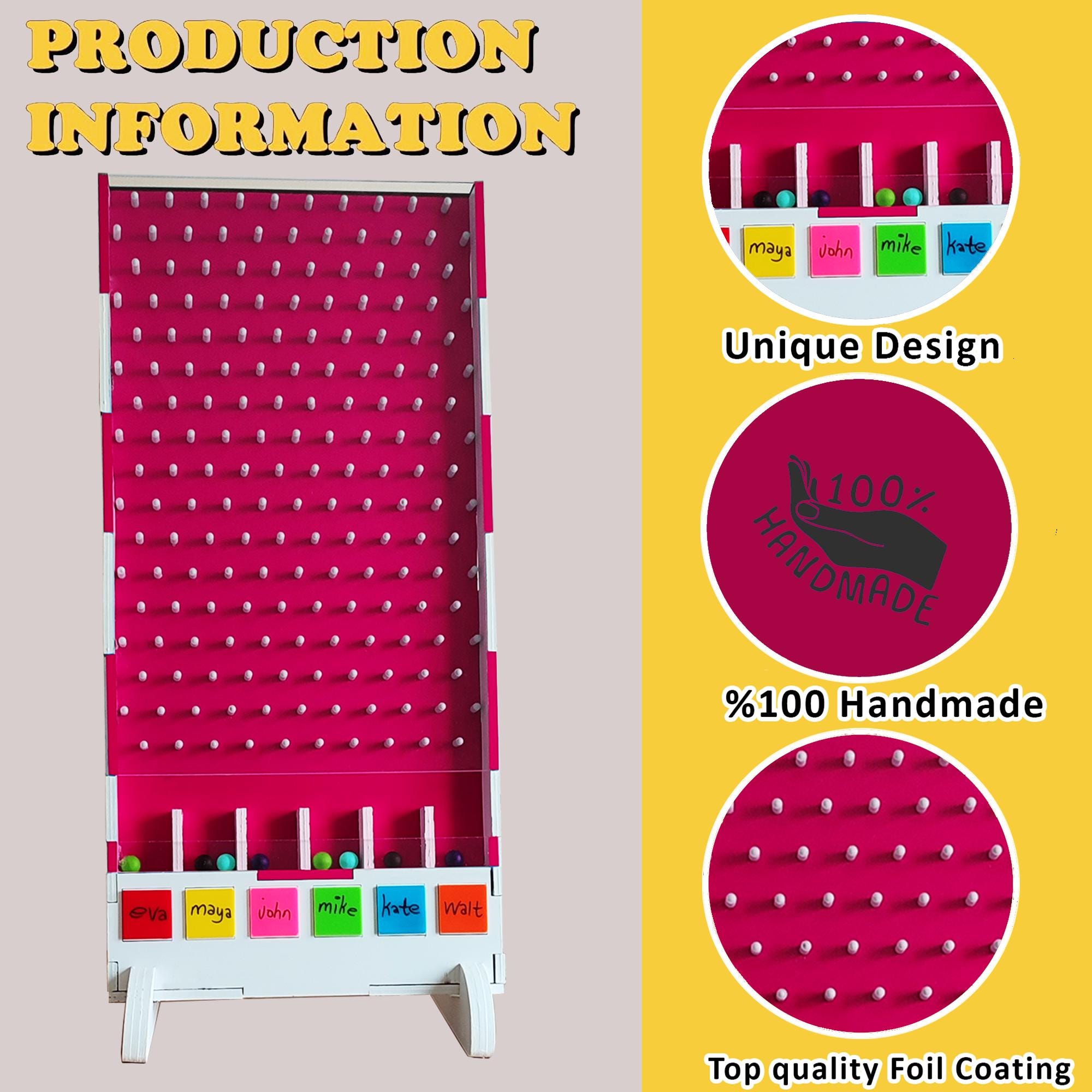 Plinko Carnival Game - Wooden Large Plinko Board Game – Marble Race ...