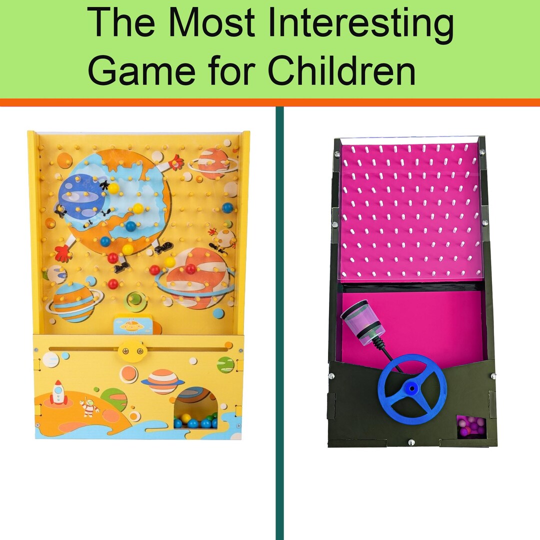 Wooden Ball Catcher Machine for Kids, Fun Indoor Game Toy to Improve ...