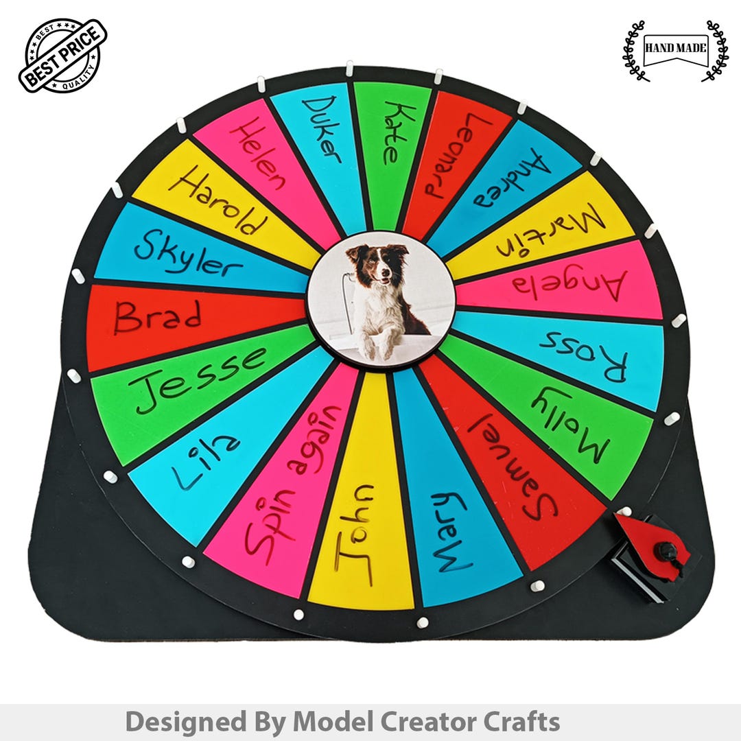 Large Spinning Prize Wheel - Wood Spin the Wheel – Glücksrad - Tabletop ...
