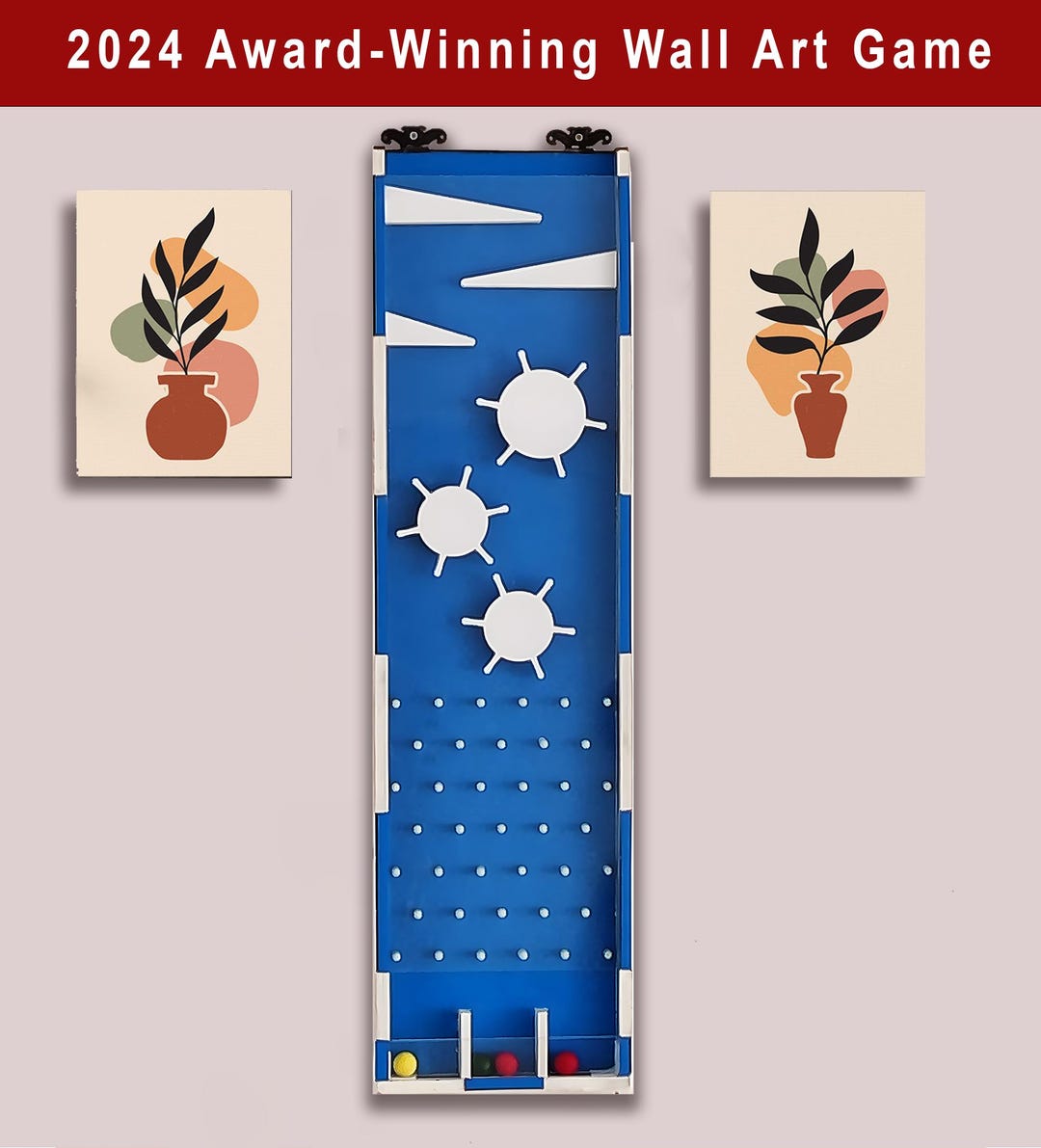 Blue Wall Mounted Plinko Game – Wall Games - Wooden Plinko Board Game ...