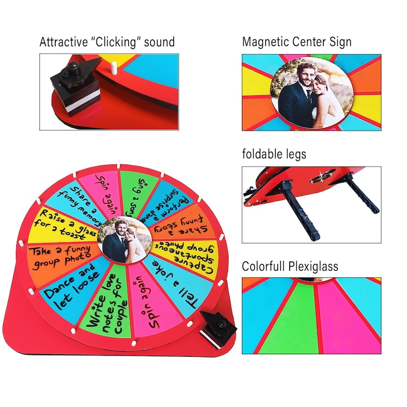 Wedding & Party Spin the Wheel Game, Guests Wedding Game, Prize Wheel ...