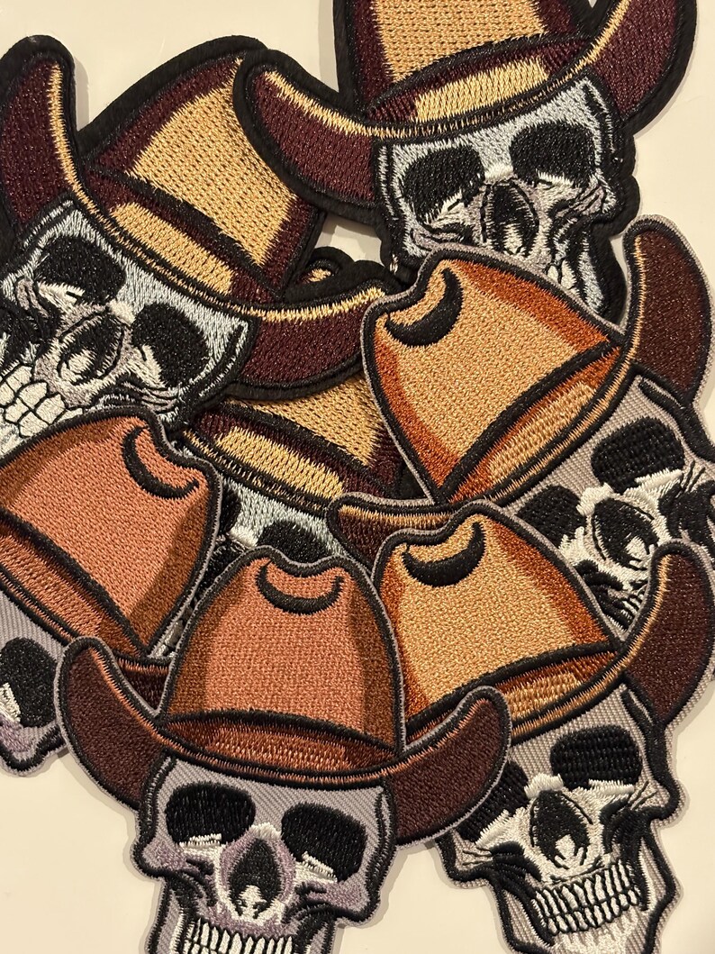 Cowboy Skull Small Iron on Patch - Etsy