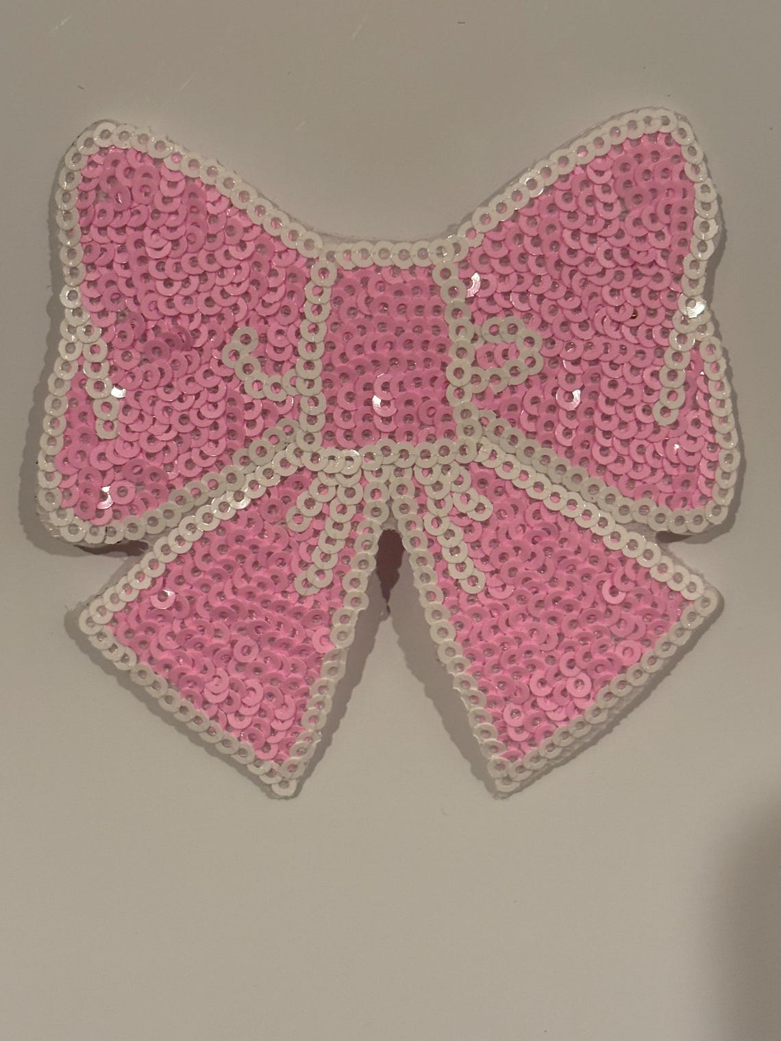 Bow Pink Sequin Small Iron on Patch - Etsy