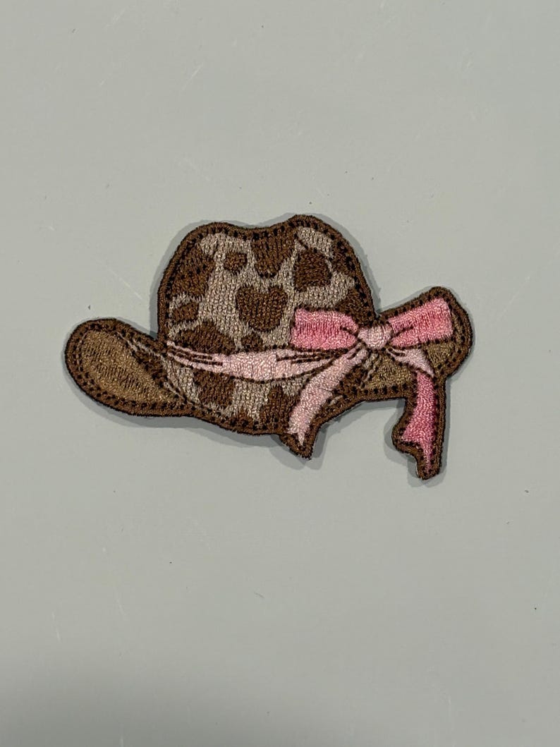Cowgirl Western Cheetah Print With Pink Ribbon Small Iron on Patch - Etsy