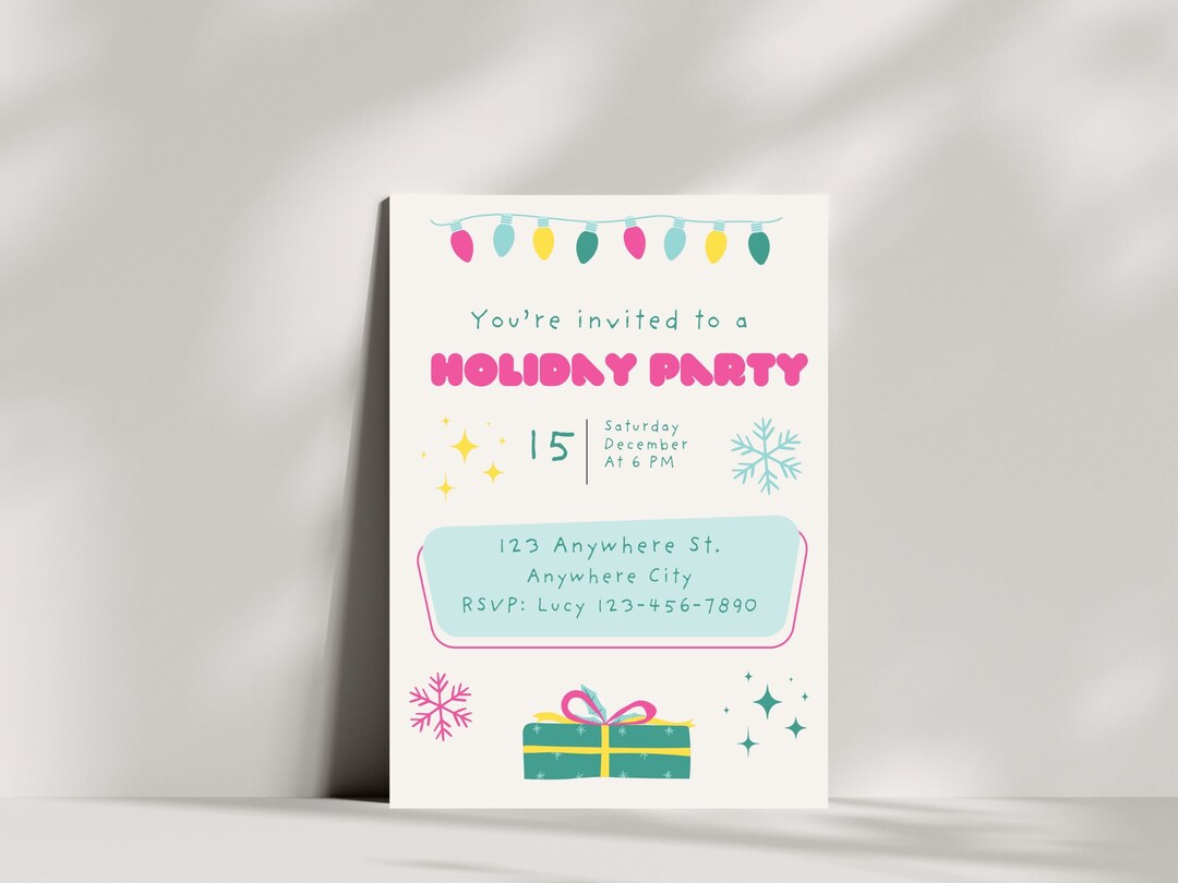 Holiday Party Invitation Fun Holiday Party Invite Cheerful Holiday ...