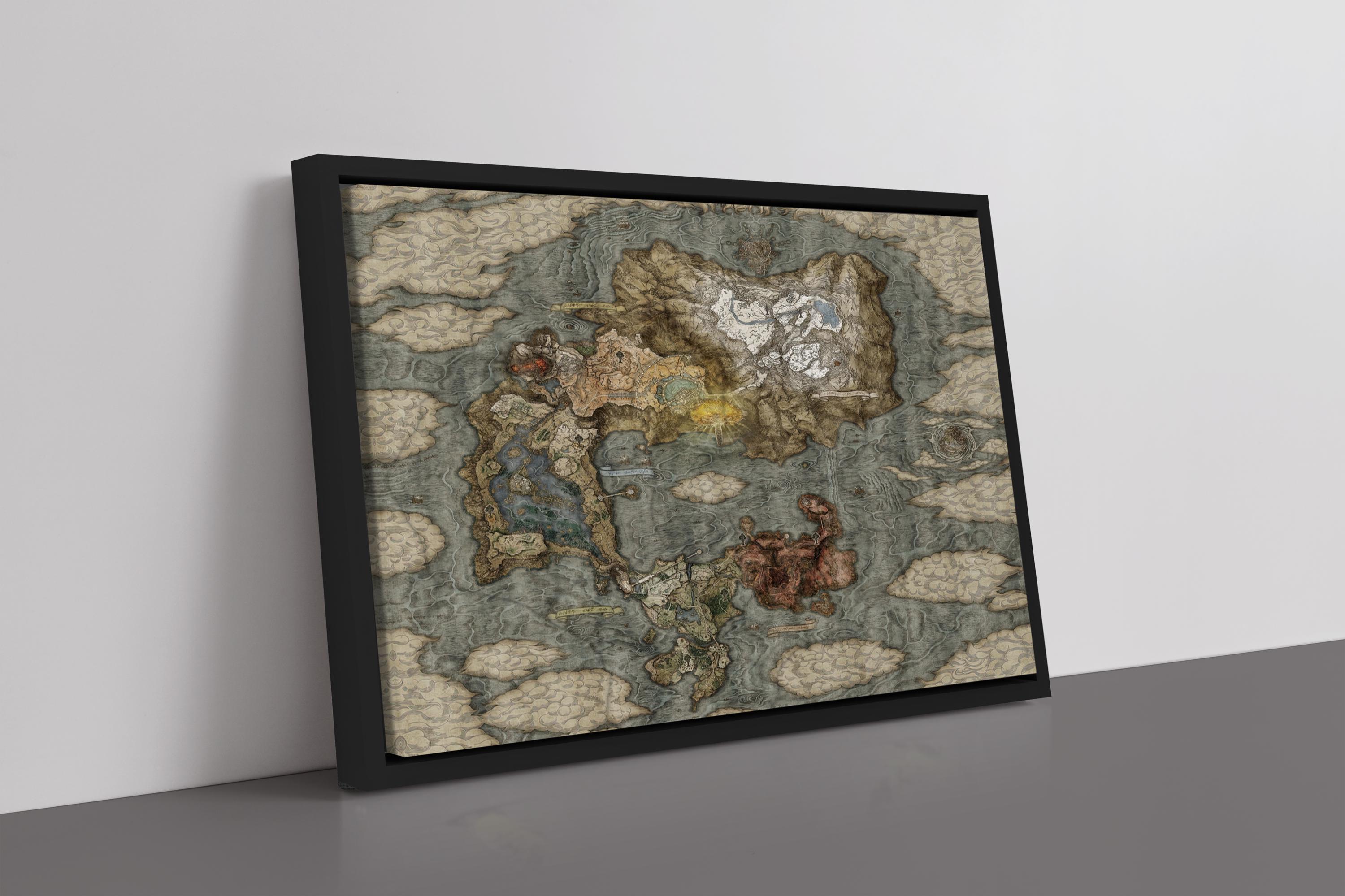 Lands Between Map Poster Elden Ring Wall Art Elden Ring Map Framed ...