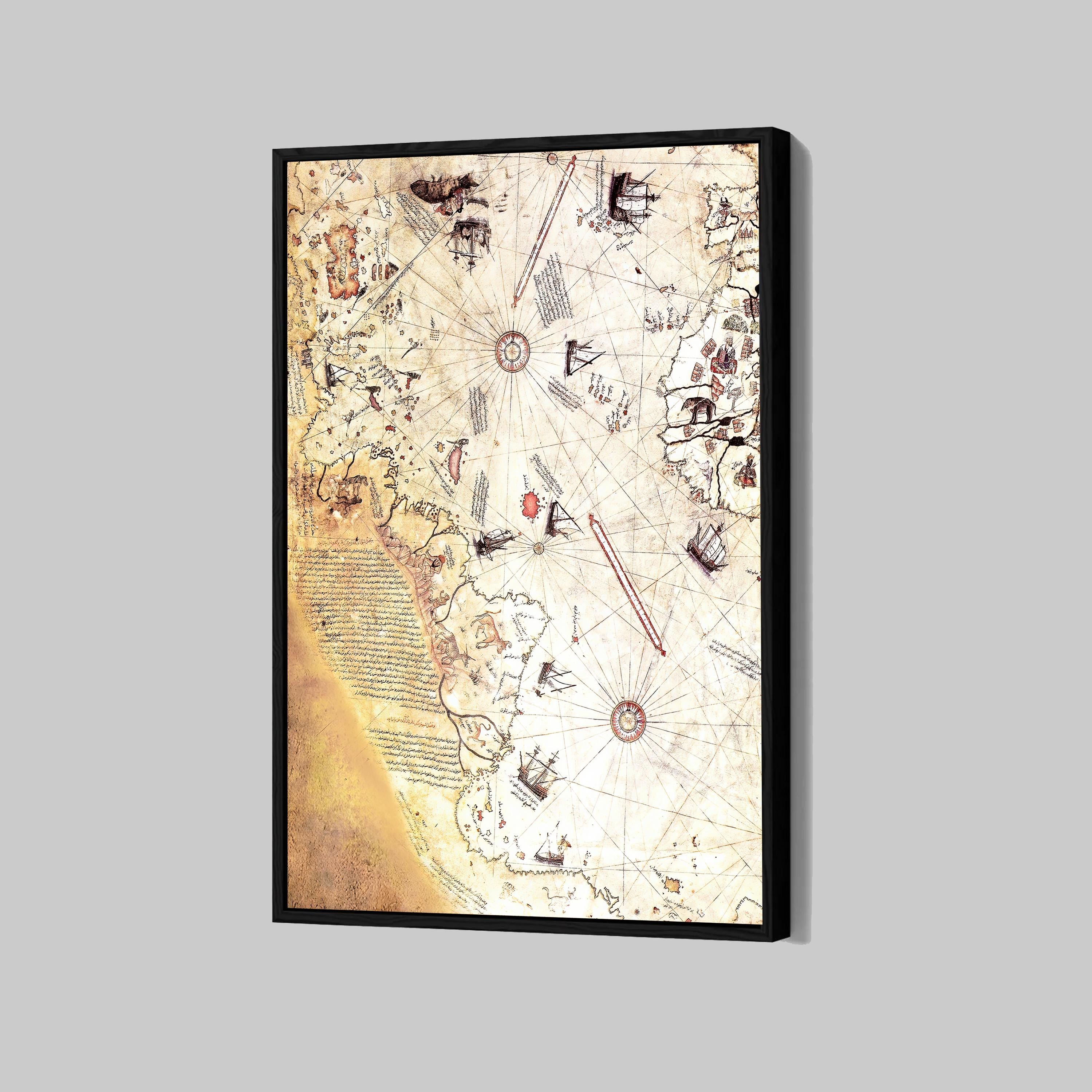 Piri Reis Map Poster Historical Map Wall Art Old World Map Framed ...