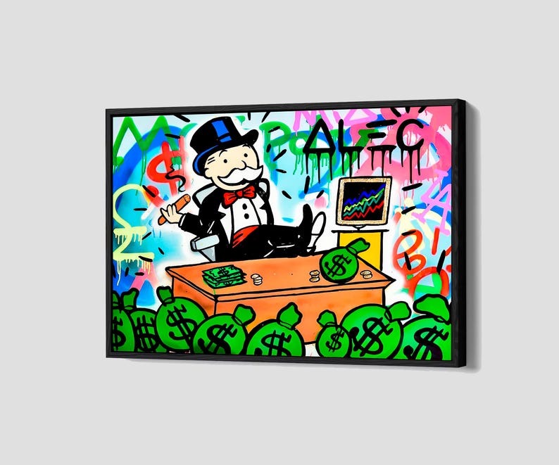 Banksy Monopoly Poster Man Fashion Unique Wall Art Modern Abstract ...