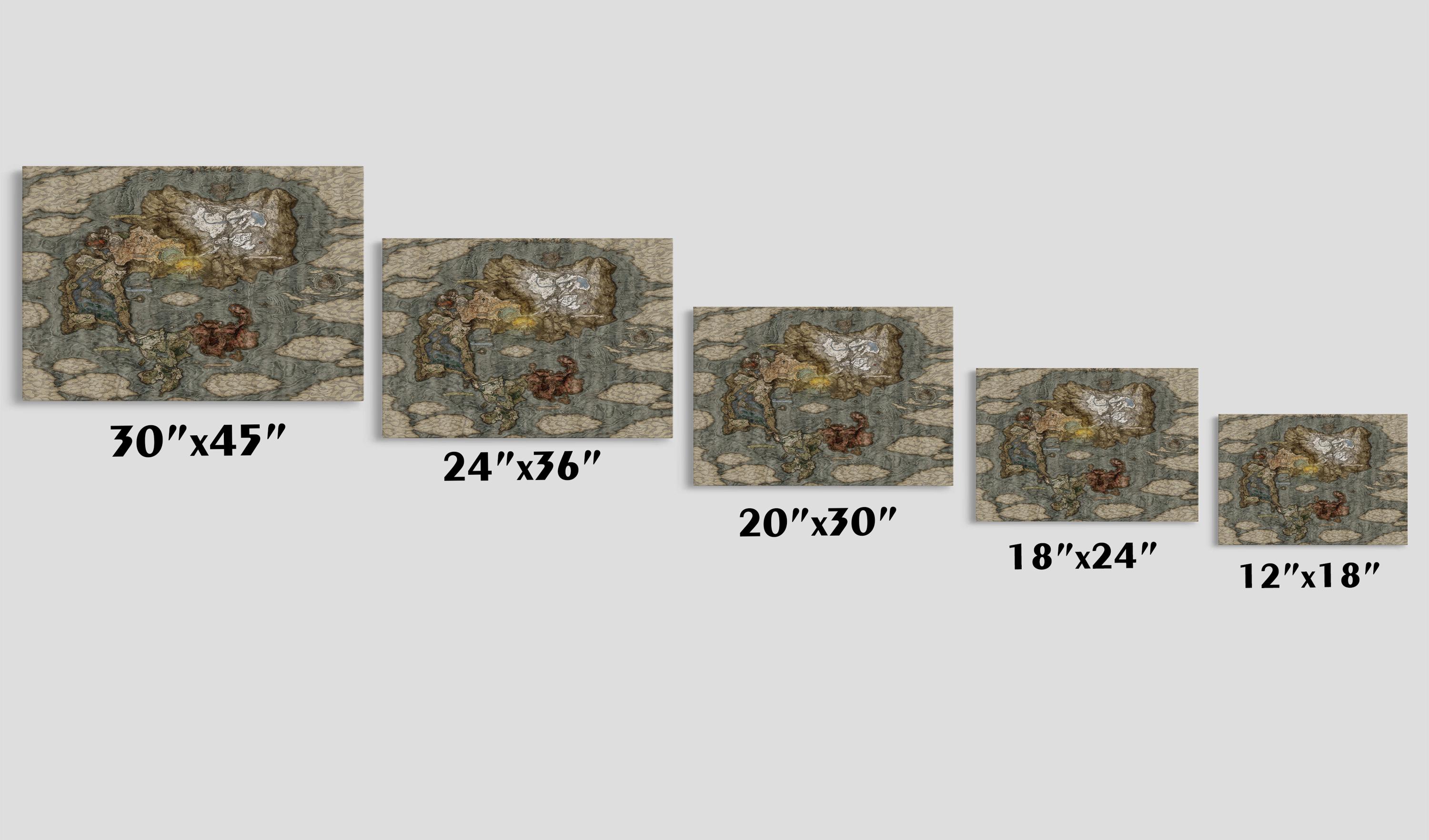 Lands Between Map Poster Elden Ring Wall Art Elden Ring Map Framed ...