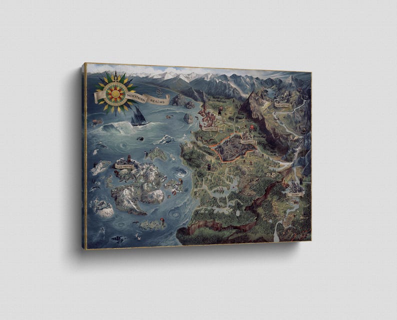 The Witcher 3 World Map Poster the Northern Realms Wall Art Gwent Deck ...