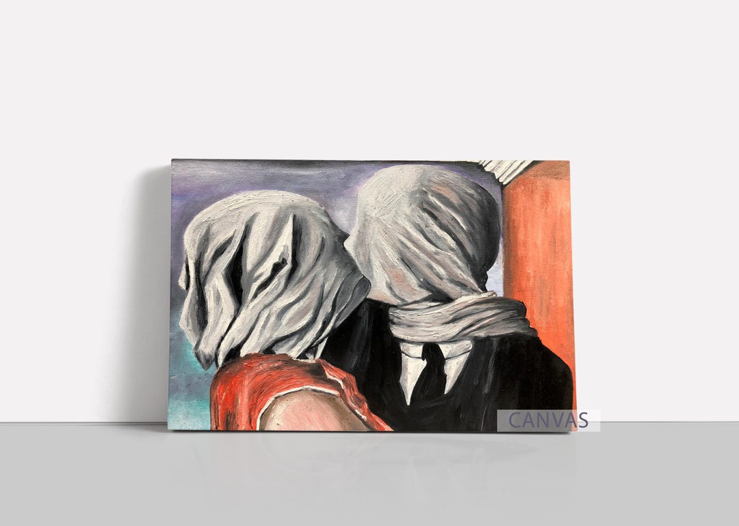 The Lovers Poster Rene Magritte Wall Art Design Rug Framed Canvas Print ...
