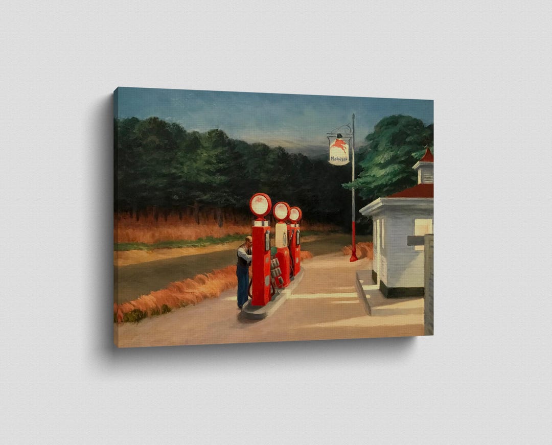 Gas Poster Edward Hopper Wall Art Gas-station 1940 Framed Canvas Print ...
