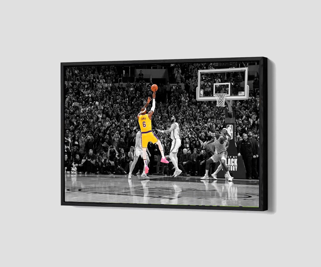 Lebron James Poster Lebron Dunk Wall Art Los Angeles Lakers Framed ...
