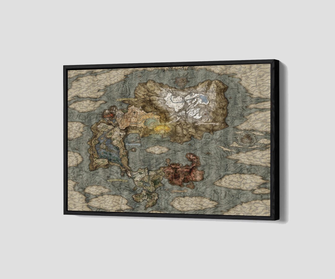Lands Between Map Poster Elden Ring Wall Art Elden Ring Map Framed ...