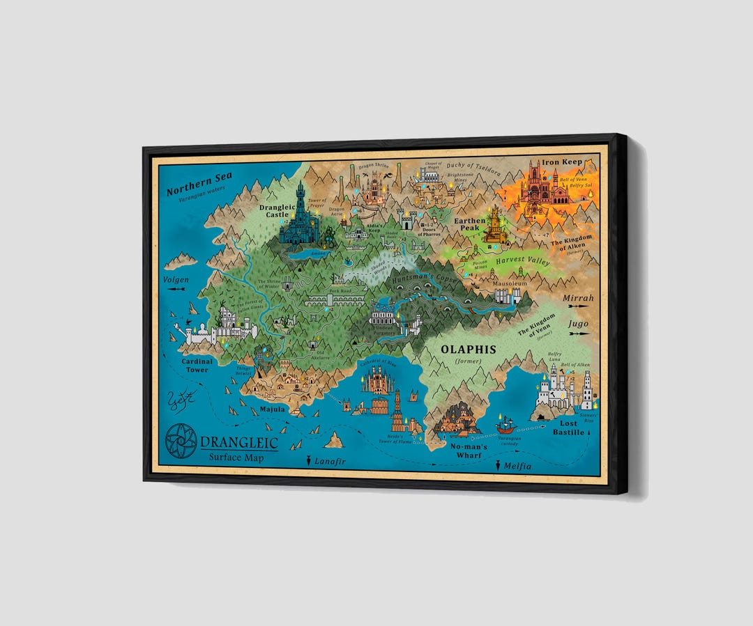 Dark Souls II Map Poster Drangleic Castle Wall Art Gaming Room Framed ...