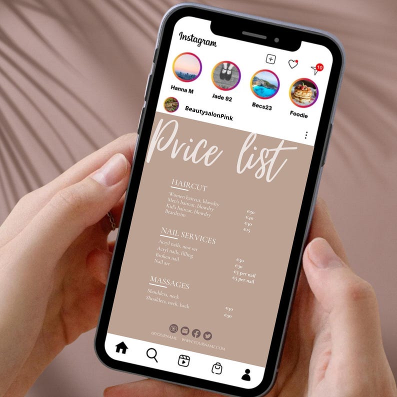 Template Product Price List Beauty Salon Pricing Flyer Hair Business ...