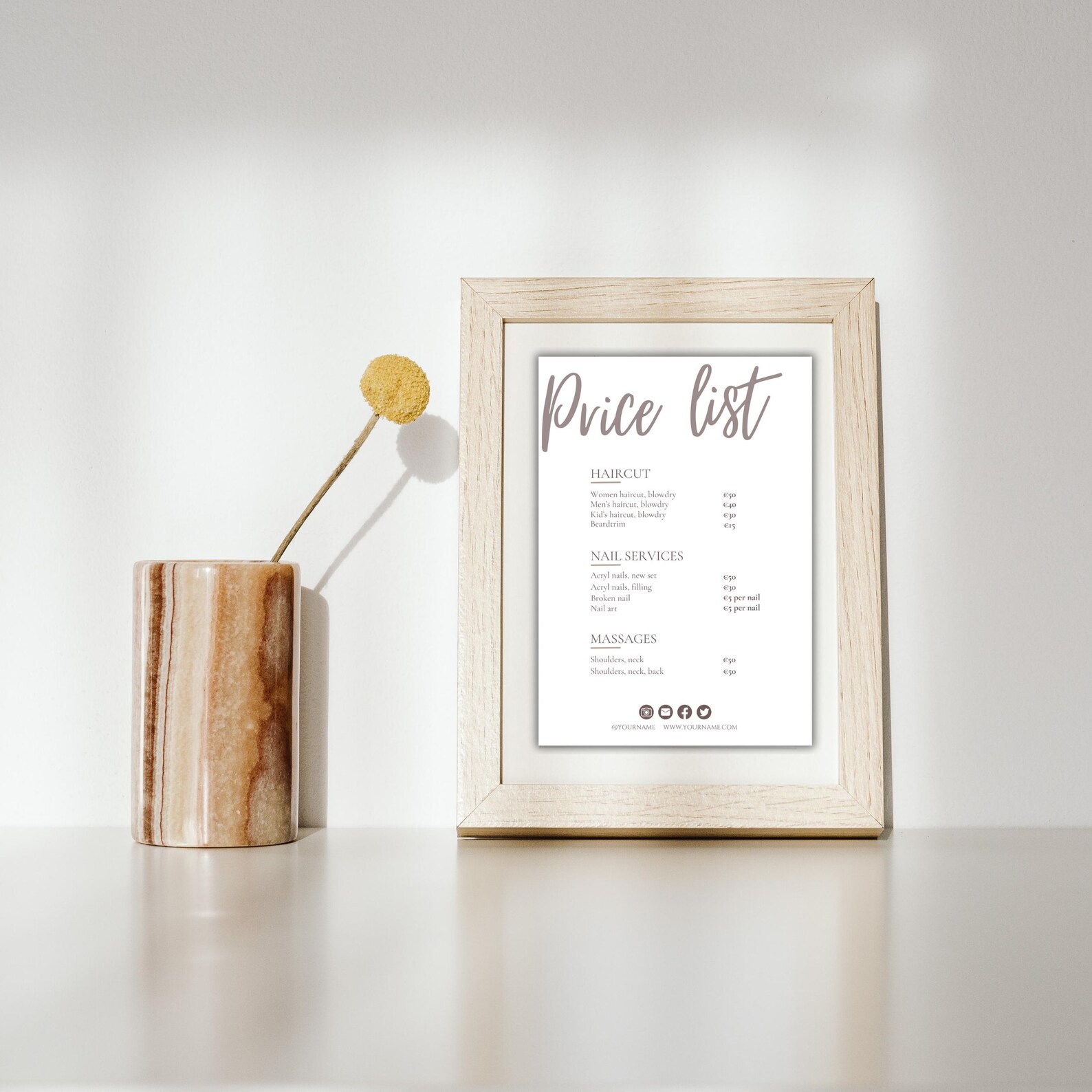 Template Product Price List Beauty Salon Pricing Flyer Hair Business ...