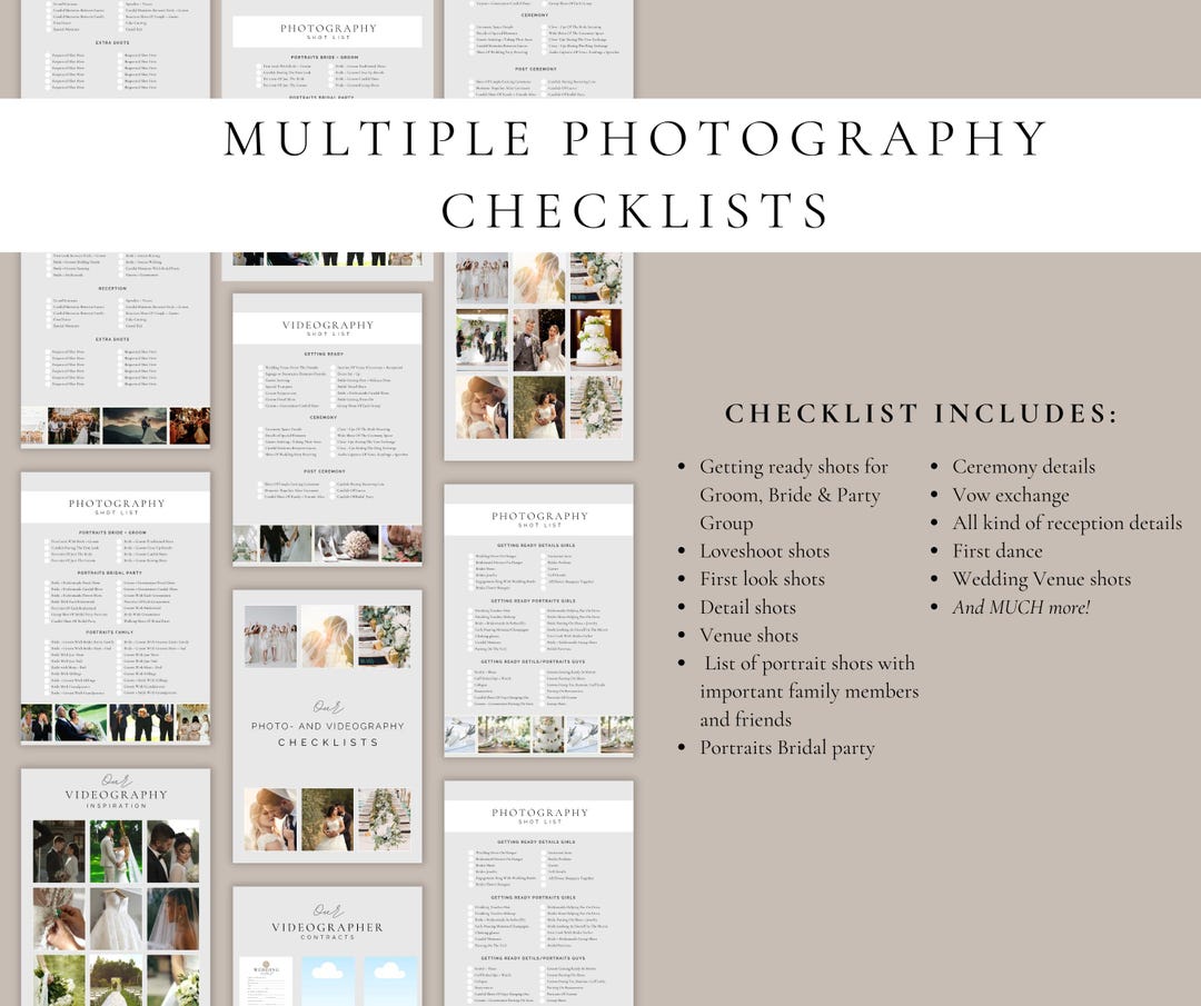 Complete Photolist for Wedding Photography Videographer Examples ...