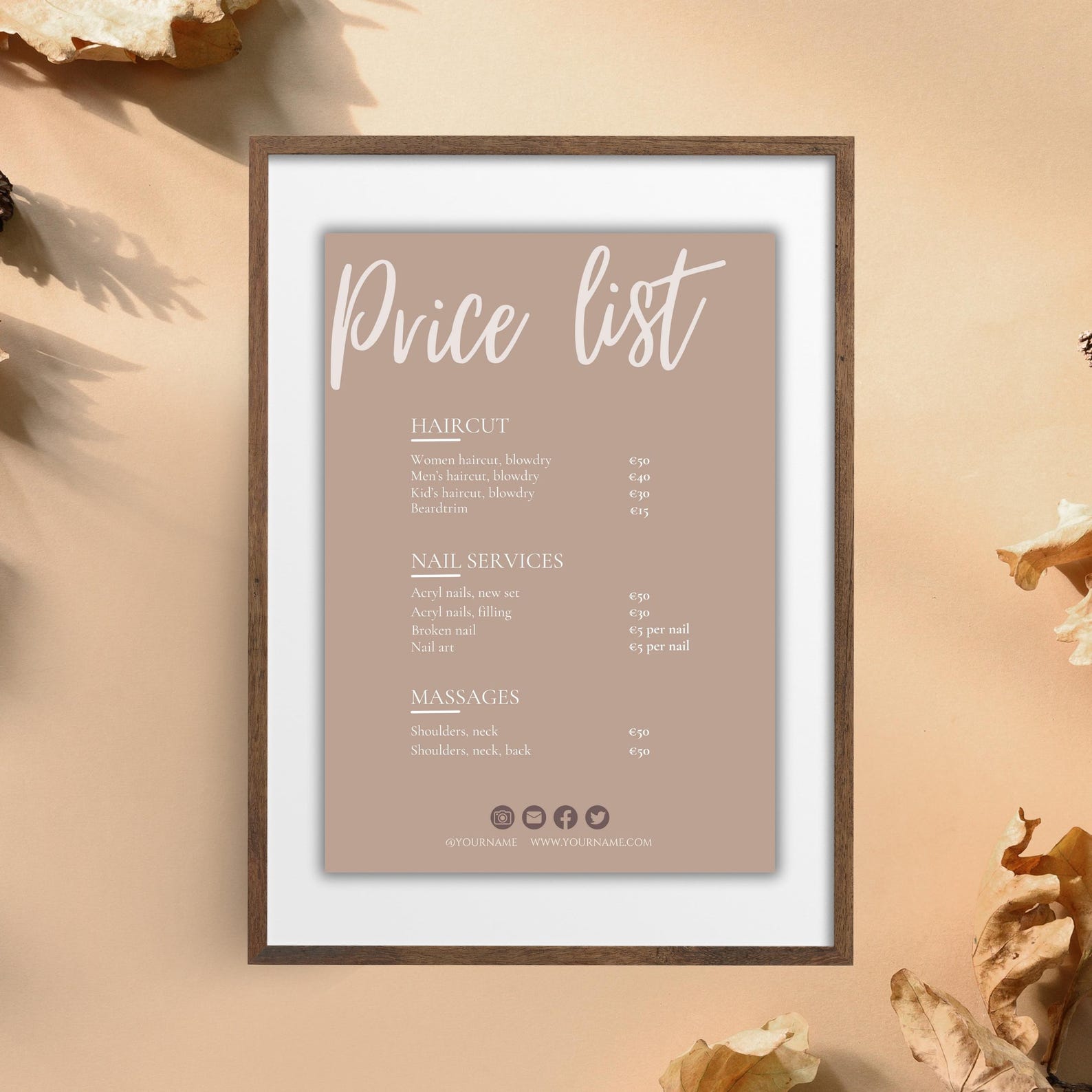 Template Product Price List Beauty Salon Pricing Flyer Hair Business ...