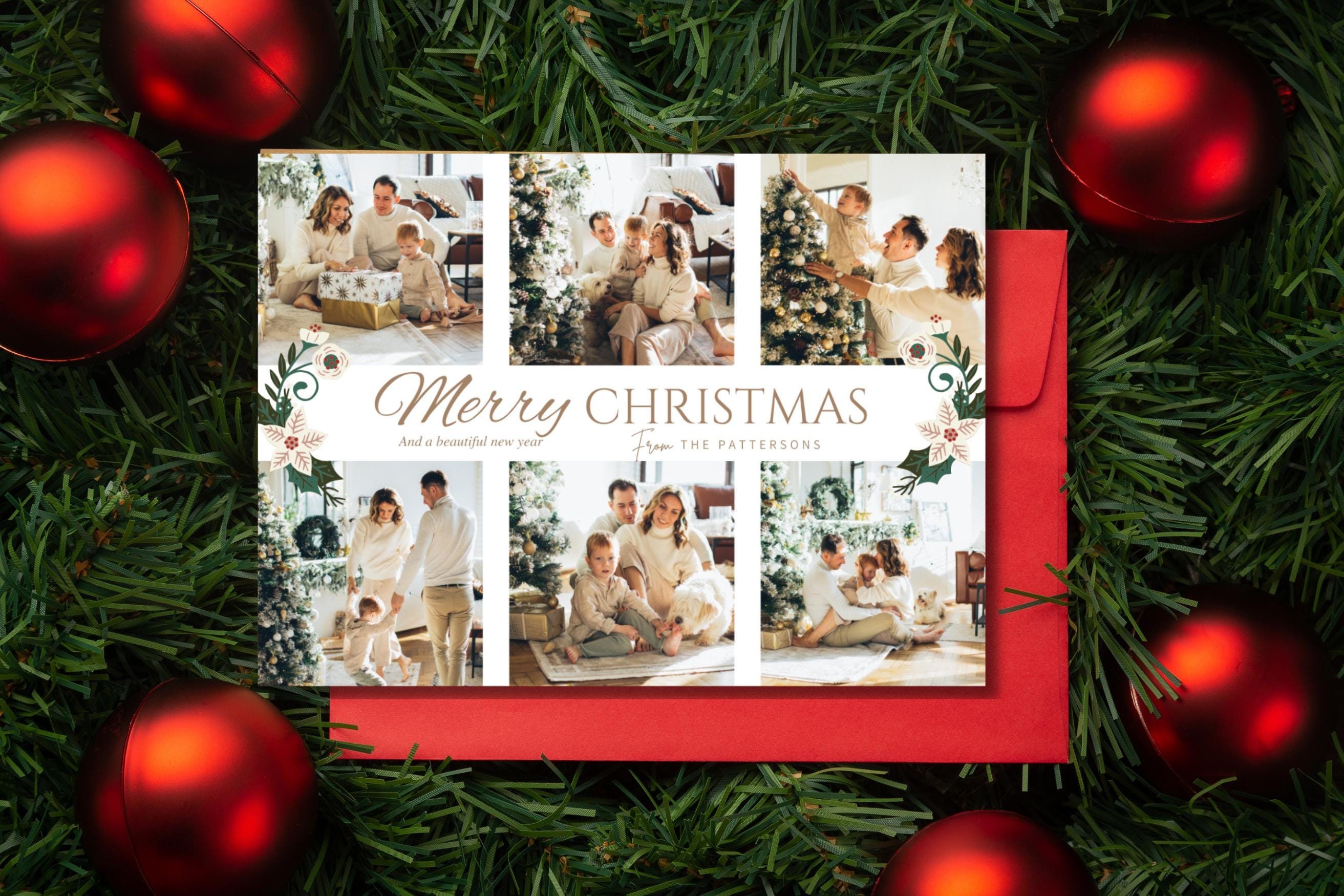 Christmas Card Photo Collage for Grandparents Christmas Card Custom ...