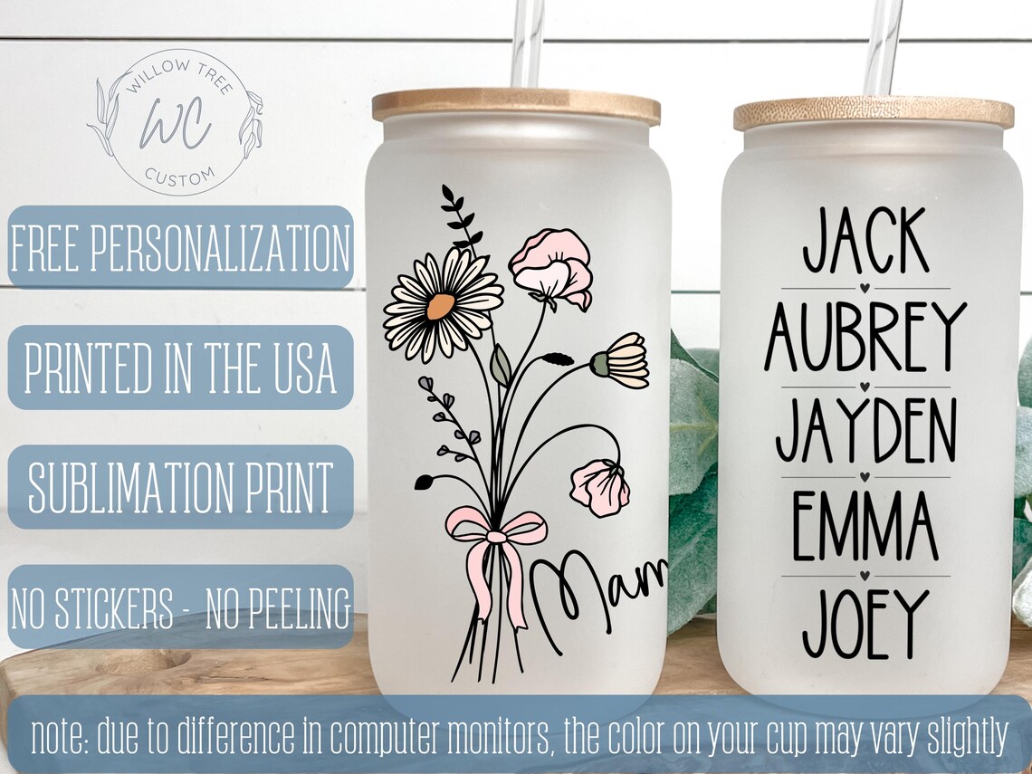 Personalized Mami Birth Flower Tumbler Gift for Mami Custom Mothers Day ...