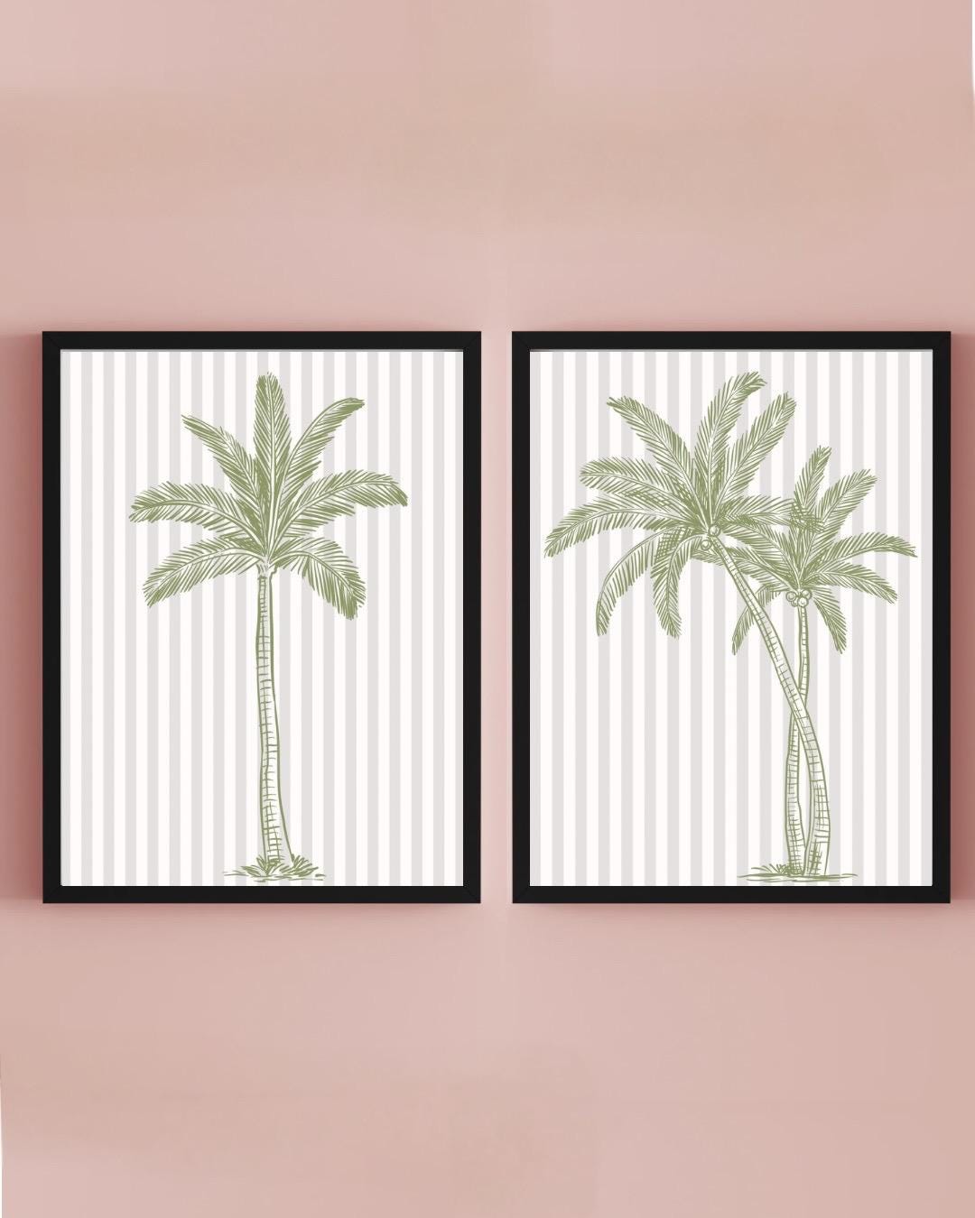 Palm Trees Printable Posters | Green | Coastal Wall Art | 2 ...