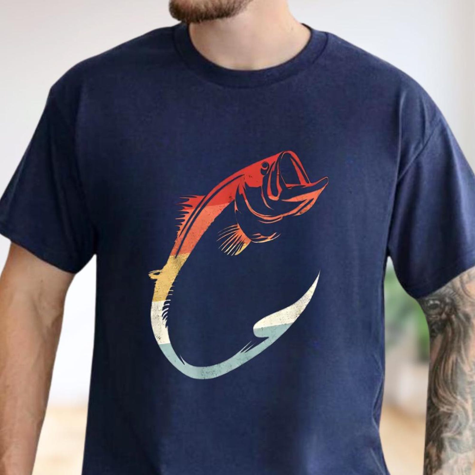 Colorful Fish Hook Shirt, Fish Hook Comfort Colors Shirt, Fish Shirt ...