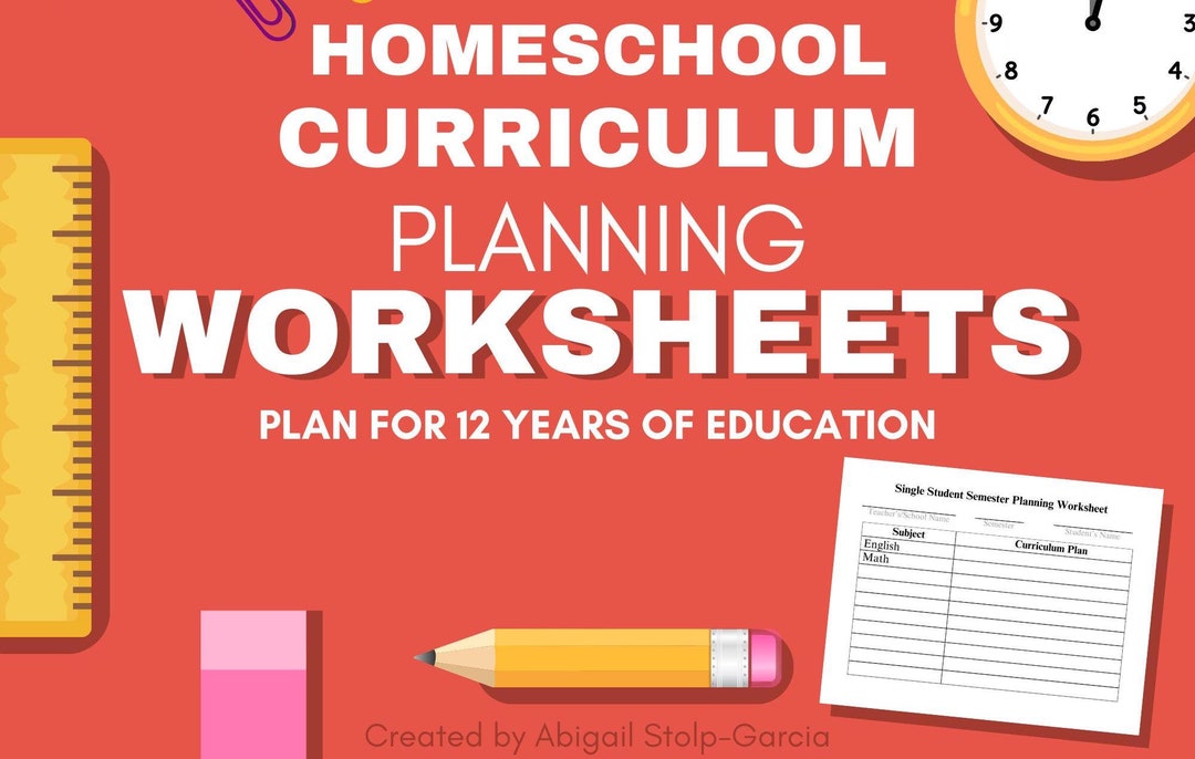 Homeschool Curriculum Planning Worksheets - Etsy
