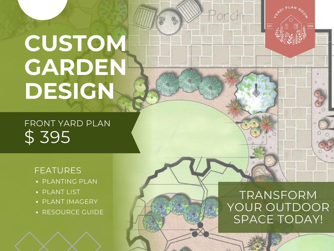 Custom Front Yard Garden Design Plan | Personalized Landscape Layout ...