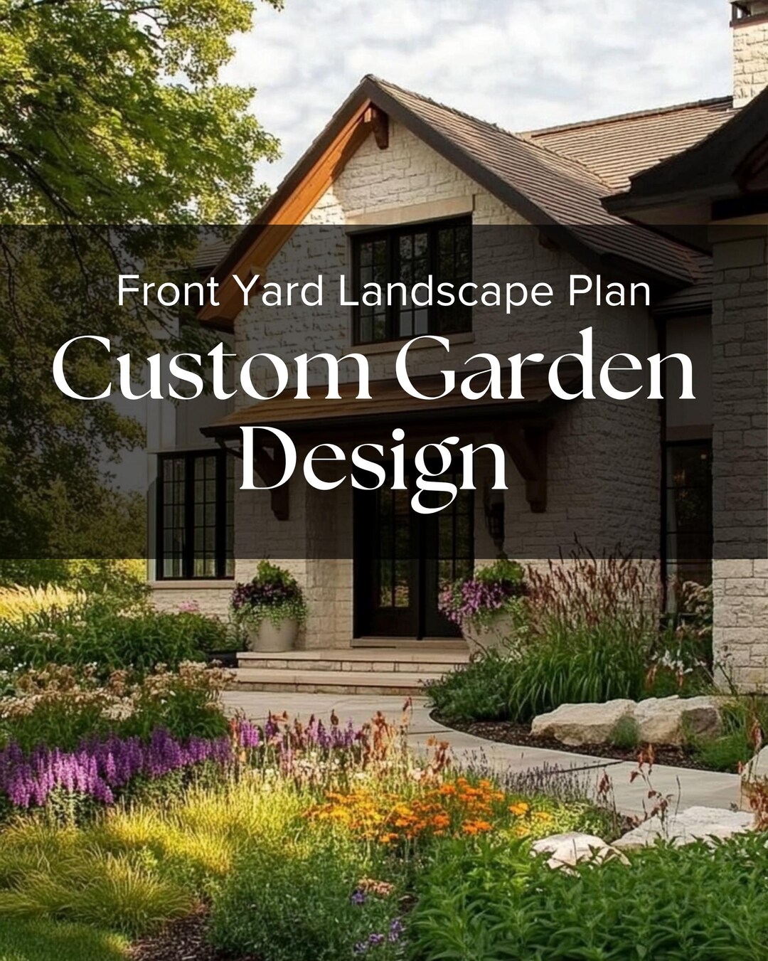 Custom Garden Design Plan: Front Yard Landscape Layout - Etsy UK