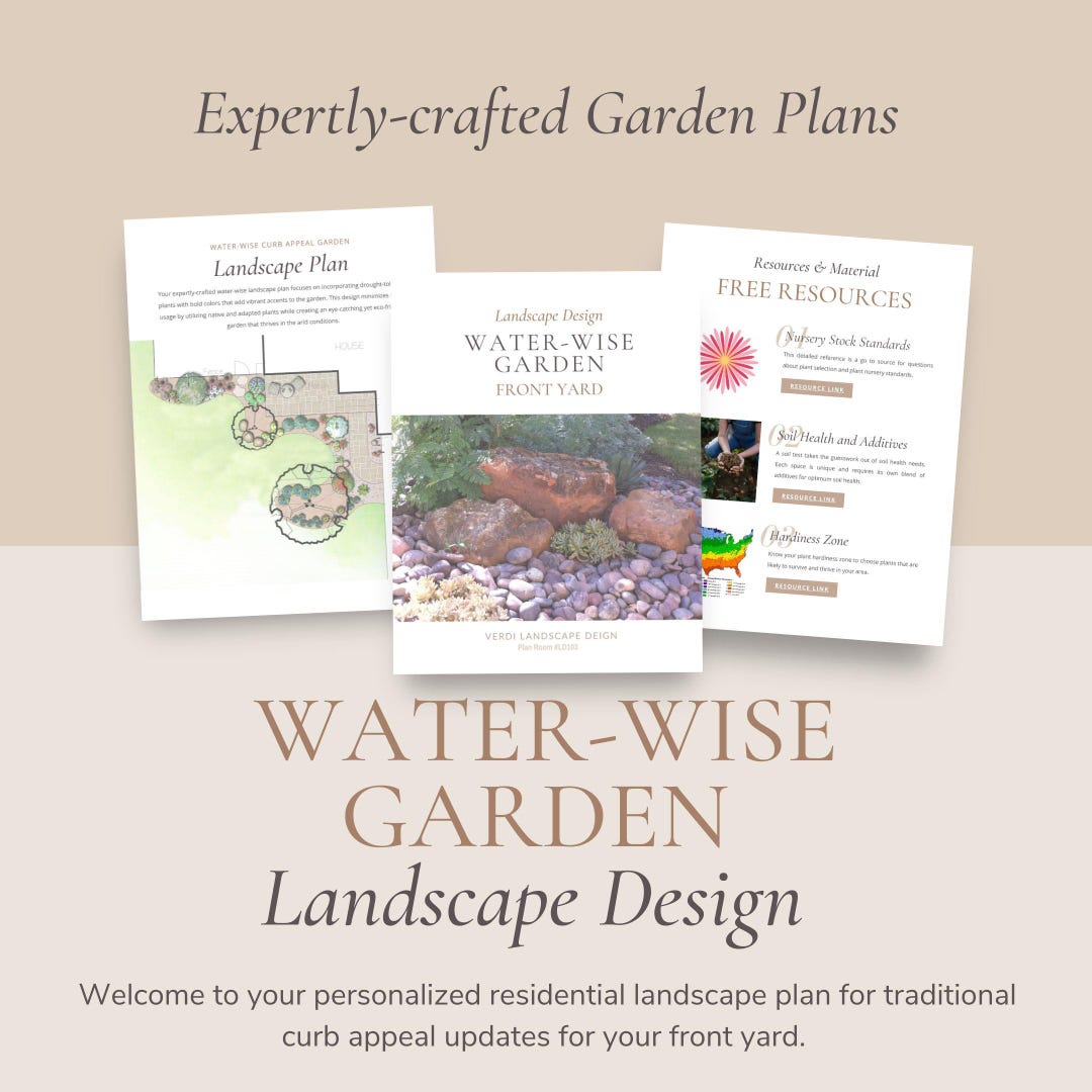 Water-wise Garden Plan: Front Yard Landscape Design (digital Download ...