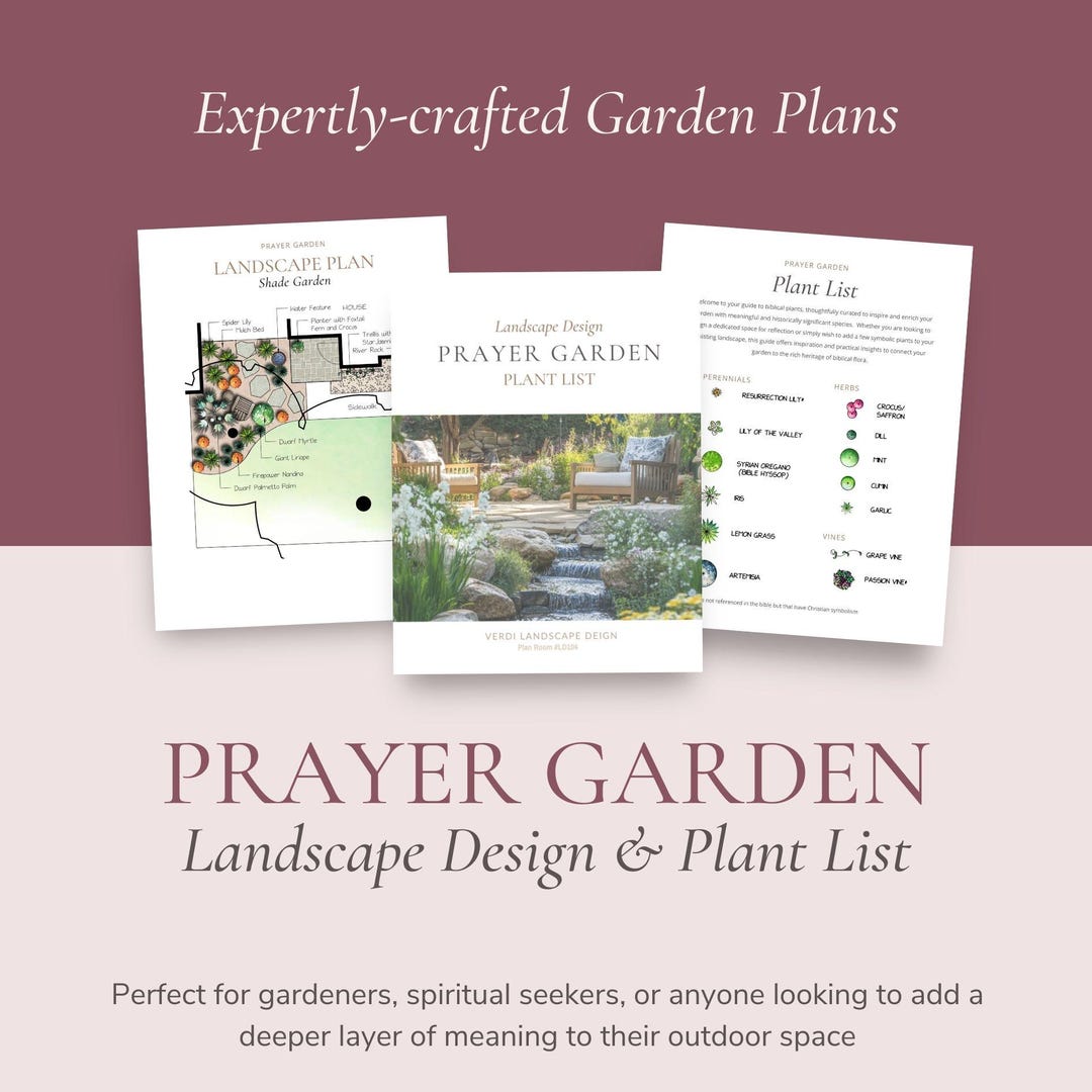 Prayer Garden Design: Biblical Plant List, Full Sun & Shade (digital ...