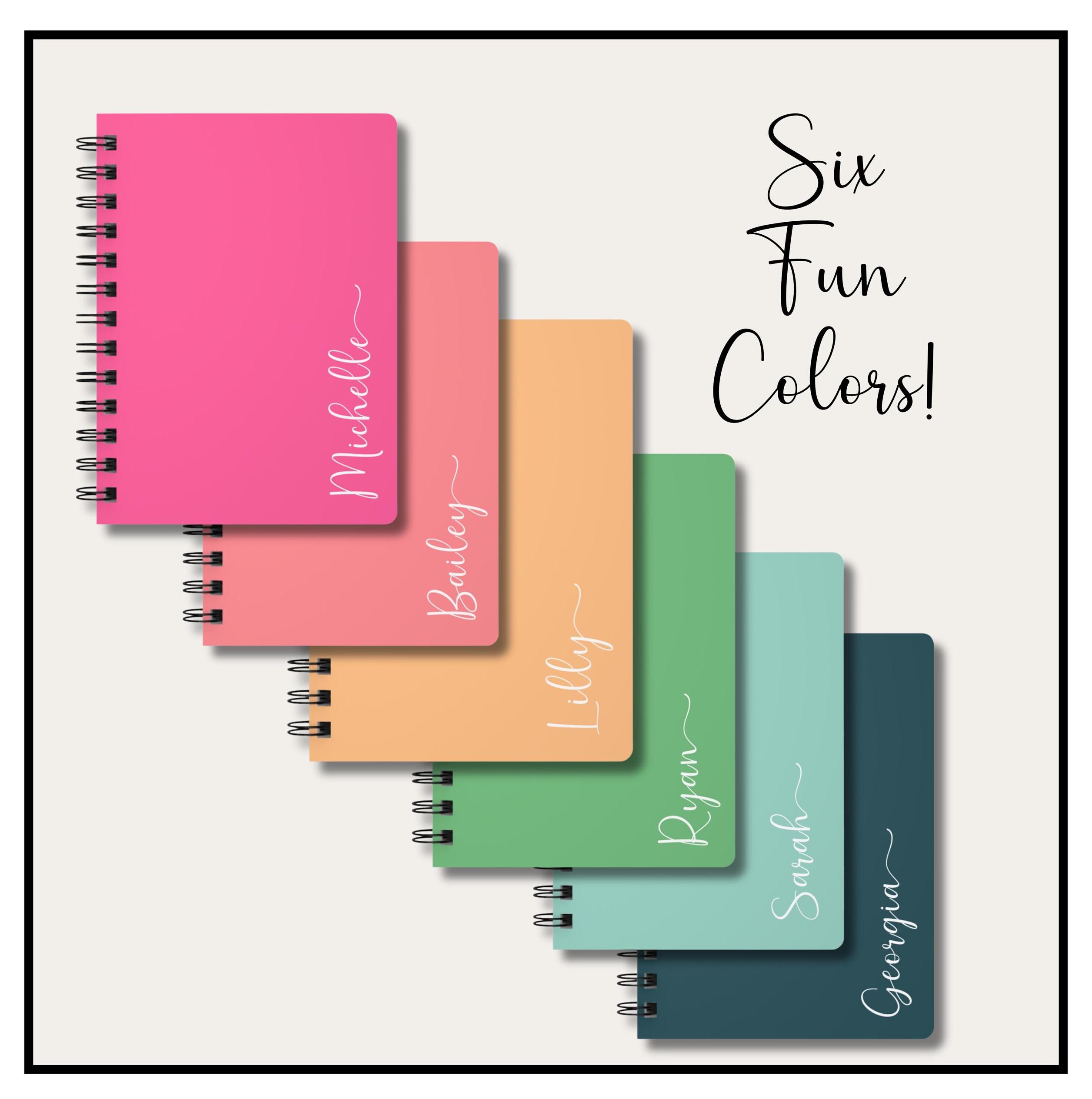 Personalized Spiral Notebook: Trendy Check Print, Custom Name Journal ...