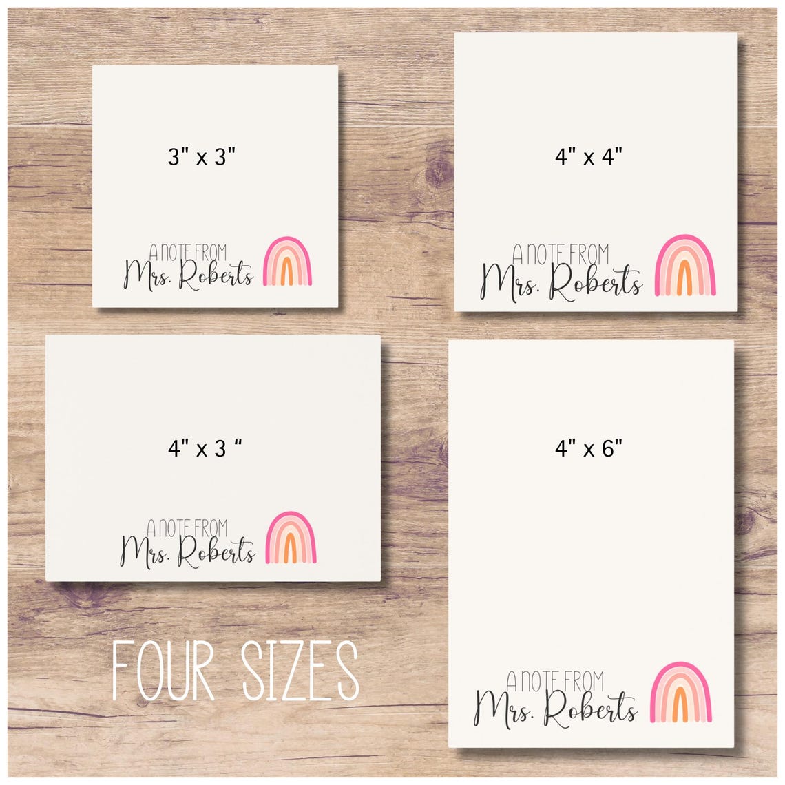 Personalized Teacher Notepad: Boho Rainbow Post-it® Notes - Etsy
