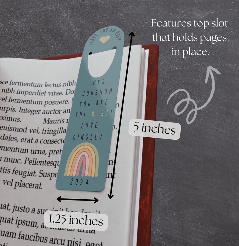 Custom Bookmark for Teacher, Christmas Gift for Teacher, Personalized ...